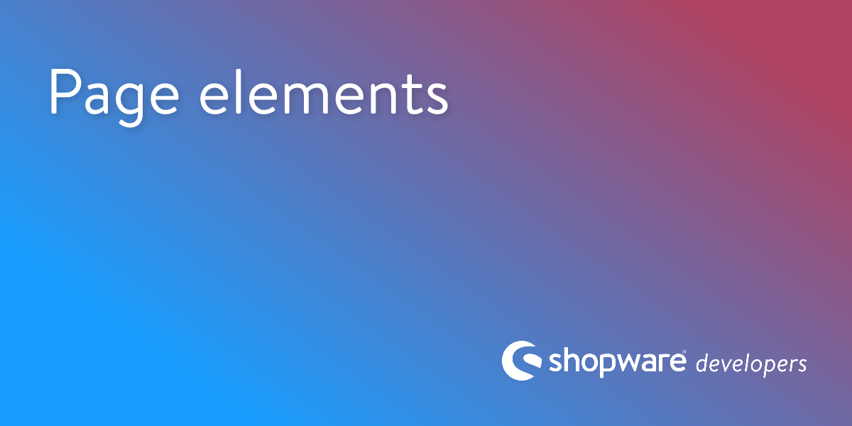 Page elements | Shopware Documentation