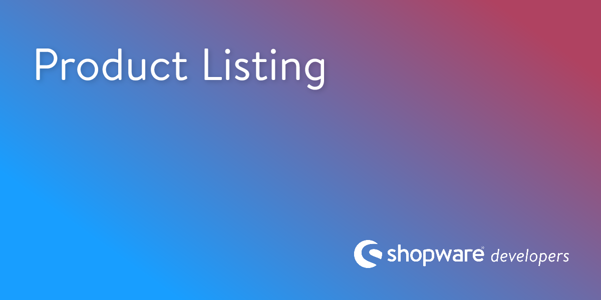 Product Listing | Shopware Documentation